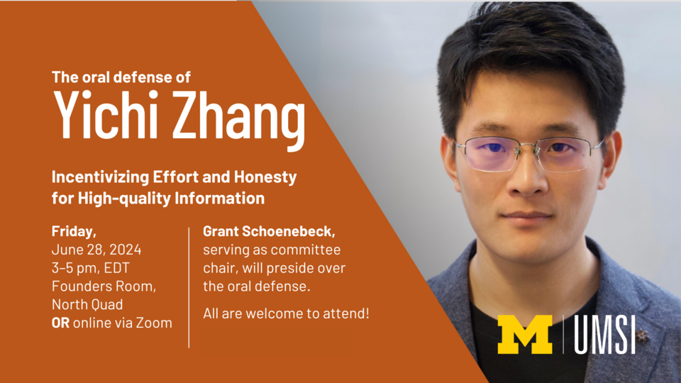 Dissertation defense: Yichi Zhang | umsi